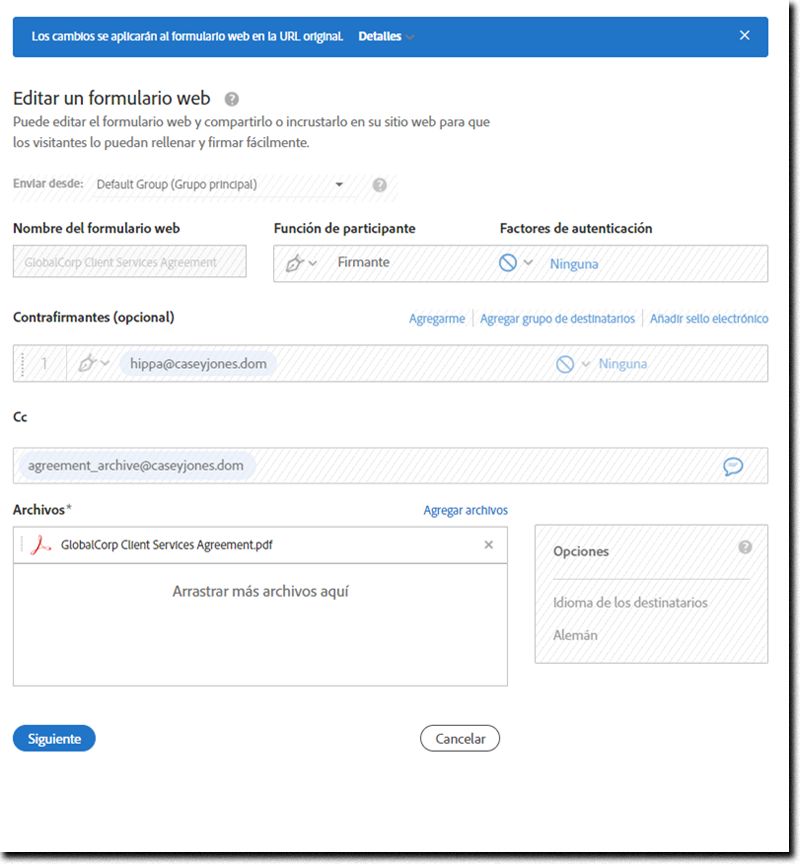 Editar un formulario web